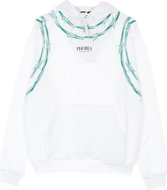 Phobia Archive Homme, Sweatshirts et sweats &agrave; capuche, Blanc, Taille: S SweaT-shirt Bross&eacute; &agrave; Manches Longues