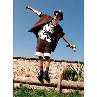 Au Printemps Paris Baumwollsocken - Braun