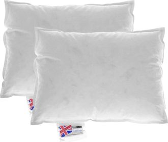 Homescapes Füllkissen 30x40 cm - 2er-Set Federkissen mit Daunen & Baumwollbezug, Kissenfüllung/Innenkissen für Dekokissen wie Sofakissen & Bettkissen oder kleine