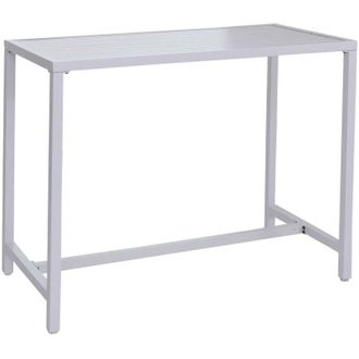 Hhg Stehtisch HHG-294, Gartentisch Bartisch Tisch, Outdoor Metall 105x130x65cm hellgrau