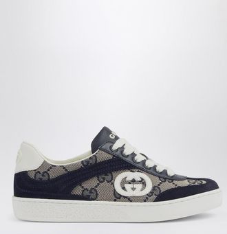 Gucci G74 sneakers in beige and blue GG fabric