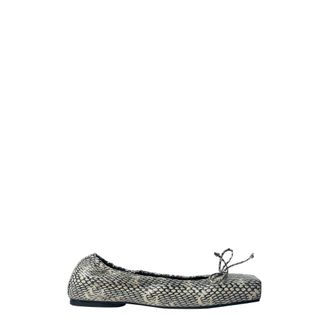 Jacquemus Texturierte Lederballerinas mit Schleife - - Shoes - Damen - Beige - 36 EU