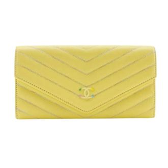 Chanel Pre-owned Long wallet (bi-fold) - Femme - Pre-owned - Jaune - Taille: ONE Size