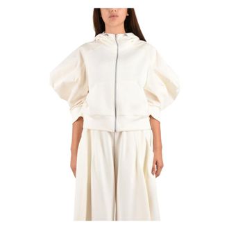 Meimeij Blouse Scuba - Femme - Sweatshirts et sweats &agrave; capuche - Blanc - Taille: 42 FR