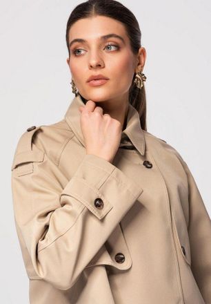 Ombre Trenchcoat Kurze Damenjacke im modernen Trench-Stil