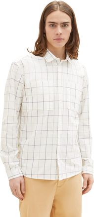Tom Tailor Herren Hemd 1034915, 31153 - Off White Colorful Check, M