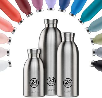 24 Bottles Clima - Trinkflasche 500ml, Thermosflasche 24h Cold und 12h Hot, Wasserflasche 100% Versiegeltem Deckel, Umweltfreundliche Trinkflasche Edelstahl, Tri