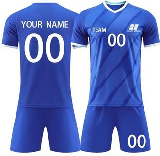 Generic Maillots de football, kits de football pour enfants, adultes, jeunes, num&eacute;ro de nom personnalis&eacute;, logo de l&eacute;quipe, chemises et shorts personnalis&eacute;s, 4