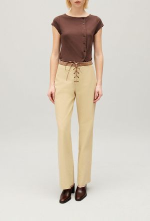 Claudie Pierlot Pantalon lac&eacute; bicolore