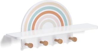 ZELLER 13539 Rainbow Porte-manteau mural pour enfant en MDF/pin Env. 48 x 13 x 24 cm