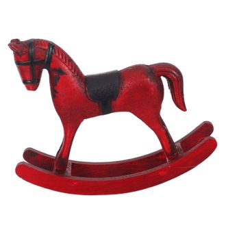 Cabilock Vintage Holzfigur Schaukelpferd aus Robustem Holz Handgefertigte Retro Dekofigur als Weihnachtsornament und Stilvolles Wohnaccessoire f&uuml;r Kinderzimmer