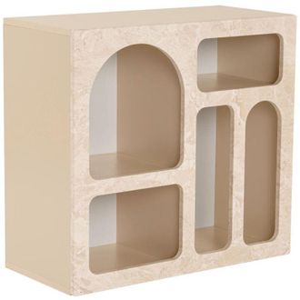 Asir Group LLC Asir Group Llc - Console 5 niches effet marbre beige - Panneau de particule m&eacute;lamin&eacute; - Dimensions 80x74x37 cm - &Agrave; poser au sol, montage facile