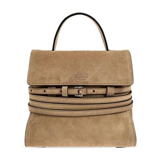 Moschino Tie Me Suede Bag - - Bags - Damen - Beige - ONE SIZE