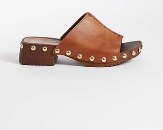Asos Franco - Sabots style mules en cuir de qualit&eacute; sup&eacute;rieure - Fauve-Marron
