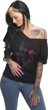 Yakuza Damen Diffuse Wide Crew Neck T-Shirt, Schwarz, XS