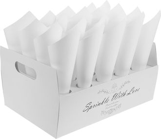 TOPBATHY Faltbarer Papierkonfetti-kegelhalter mit Tray Vielseitiger Hochzeitspapierhalter f&uuml;r Bl&uuml;tenbl&auml;tter Konfetti S&uuml;&szlig;igkeiten Stabile Aufbewahrung f&uuml;r Party