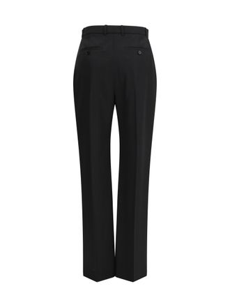 Alexander McQueen Womens Tailored Cotton Pants Black Wool Ovis Aries Trousers
