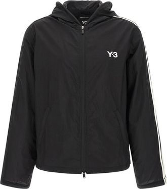 Yohji Yamamoto Homme, Vestes, Noir, Taille: 2XS Nylon Wired 3 Stripes Track Top