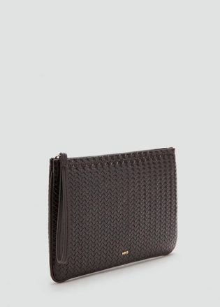 Mango Geflochtene Pouch schokolade - Damen - Einheitsgr&ouml;&szlig;e - MANGO