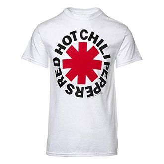 Red Hot Chili Peppers Asterix T-Shirt, Blanc (White), S Homme