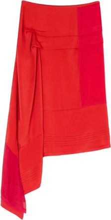 Christophe Lemaire Asymmetrischer Faltenrock - Rot