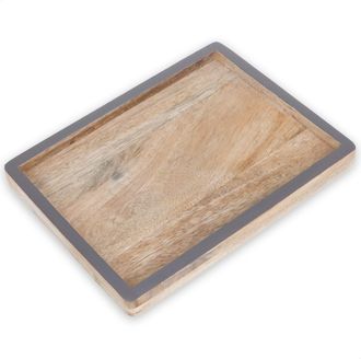 Com-Four Tablett aus Mangoholz - Deko-Brett als Schlüsselschale - Mini Serviertablett - Holzablage für Tischdekoration - kleine dekorative Servierplatte - Raum