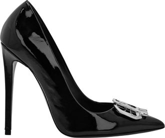 Philipp Plein Femme, Chaussures, Noir, Taille: 40 EU Escarpins &agrave; Talons Hauts en Cuir Verni Gothic Plein