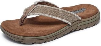 Skechers Homme Bosnia Flip-Flop Chaussures de Sport, Marrón (Tan), 39.5 EU