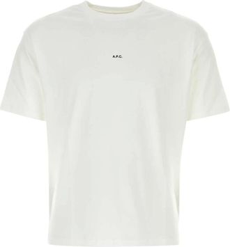 A.P.C. A.p.c., Homme, Tops, Blanc, Taille: S Boxy Micro Logo T-shirt