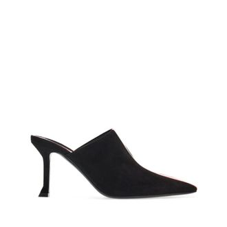 Ferragamo Femme, Chaussures, Noir, Taille: 39 1/2 EU Mule en daim à rayures