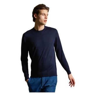 Colombo Colombo, Homme, Pulls, Bleu, Taille: 2XL Pull Bleu en Laine Kid