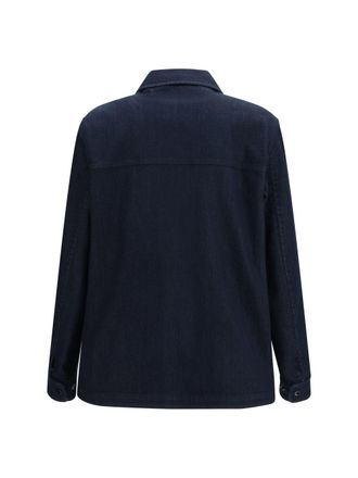 Moncler Mens Haderu Denim Shirt Jacket Dark Blue Cotton; Polyester; Elastane