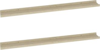 Generic vidaXL 2X Wandregal B&uuml;cherregal Wandboard Schweberegal H&auml;ngeregal Dekoregal Freischwebend Regal B&uuml;roregal Wandablage Sonoma-Eiche 100x9x3cm