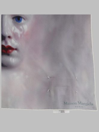 Maison Margiela Printed Silk Scarf - Gray
