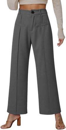 Generic Pantalon Lin Femme Chic et Elegant t&eacute; L&eacute;ger de Travail Taille Haute Couleur Unie l&eacute;gers Yoga Pilates Pantalons Petites Jambes avec Poches Elastique Ce