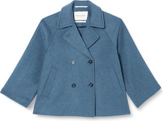 Marc O'Polo Damen Cabanjacke mit Reverskragen elegant, Blau (Hazy Blue), 44