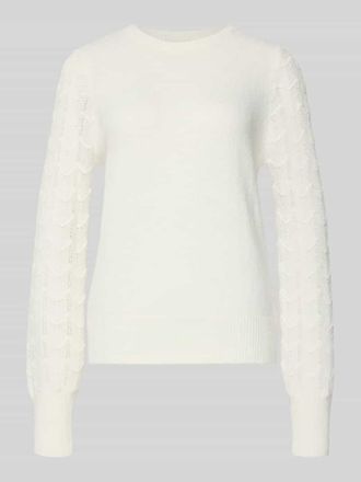 Tom Tailor Denim Regular Fit Strickpullover mit Ajour-Strick &Auml;rmeln