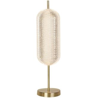 Searchlight Searchlight Capsule Lampe de table LED, m&eacute;tal laiton satin&eacute; et abat-jour acrylique