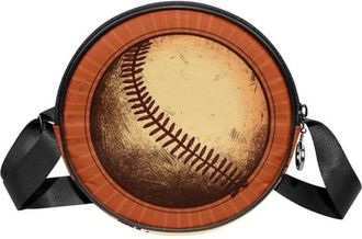 Generic Petit sac &agrave; bandouli&egrave;re circulaire pour femme, sac &agrave; bandouli&egrave;re avec fermeture &eacute;clair et bretelles r&eacute;glables, style d&eacute;contract&eacute;, pour femmes et fille