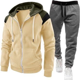 Generic Surv&ecirc;tement de sport pour homme - Tenue de sport 2026 pour homme - Automne et hiver - Couleur unie - Haut &agrave; manches longues et pantalon - Sweat chaud 