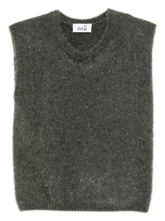 Niù haut sans manches à effet métallisé - Vert