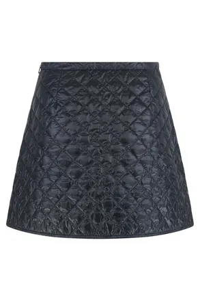 Moncler Womens Quilted Nylon Skirt Blue Polyamide; Polyester