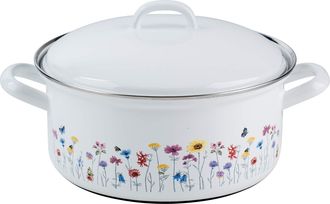 Riess 0130-070 Kasserolle mit Deckel, Durchmesser 20 cm, Inhalt 2,0 Liter, COUNTRY, SONDEREDITION FLORA, Induktion