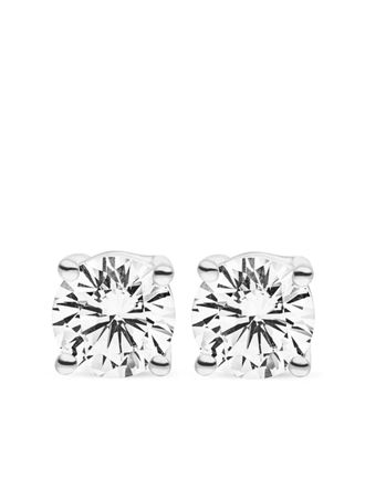 VEYNOU puces doreilles Ella en or blanc 14ct pav&eacute;es de diamants - Argent