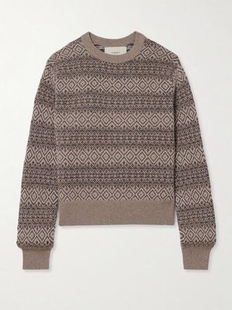 Purdey Pull En Cachemire Jacquard Kirkstone - Marron