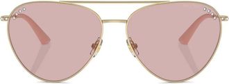 Jimmy Choo Eyewear Sonnenbrille mit rundem Gestell - Gold