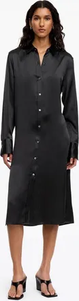 Arket Seidenkleid Mit Knopfleiste -Grau