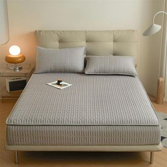 Generic Gesteppter, waschbarer Matratzenbezug mit Reißverschluss, anpassbare Größe, feuchtigkeitsbeständig und waschbar, atmungsaktiver und weicher Matratzens