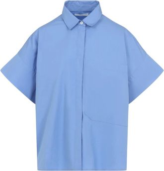 Co Femme, Blouses et Chemises, Bleu, Taille: 38 FR Boxy Short Sleeve Shirt