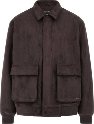 Guess Homme, Vestes, Brun, Taille: XL Veste en Simili-Cuir pour Homme